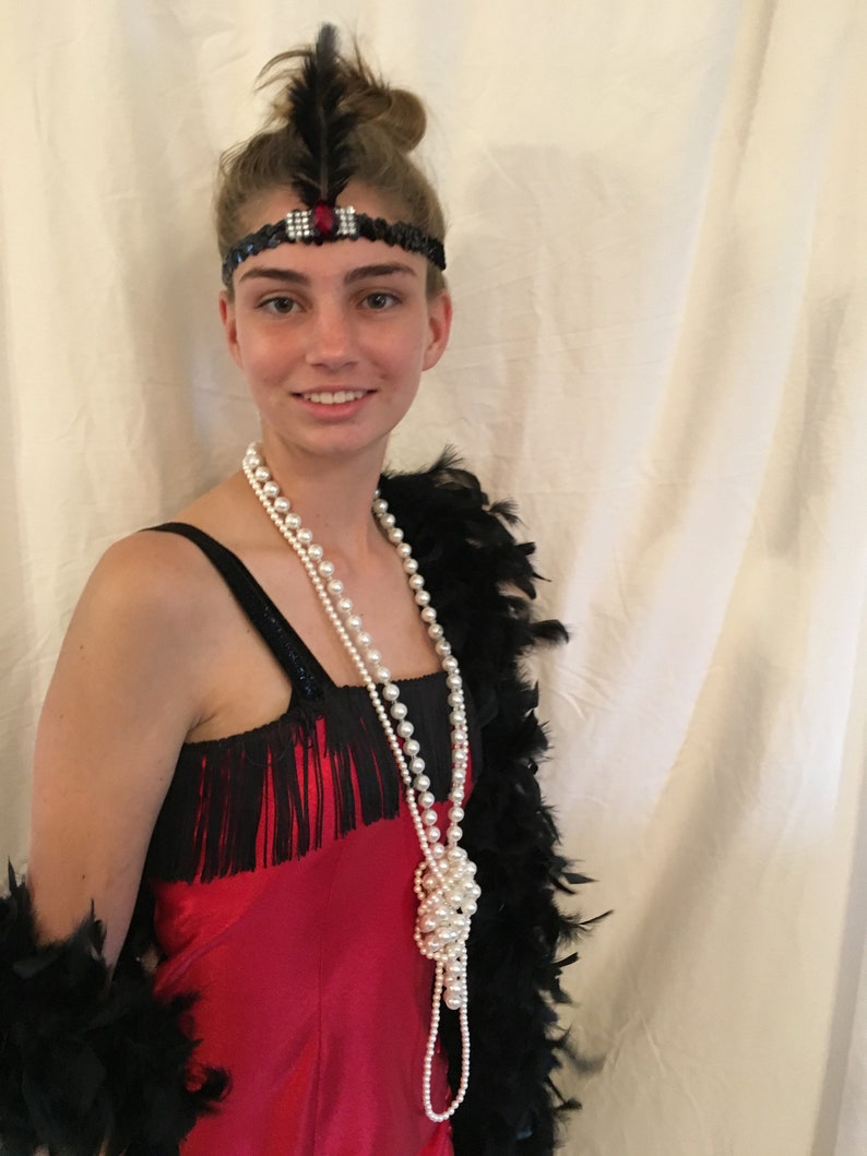 Roaring 20's Flapper Costume-includes Dress, Boa, Necklace, Bracelet ...