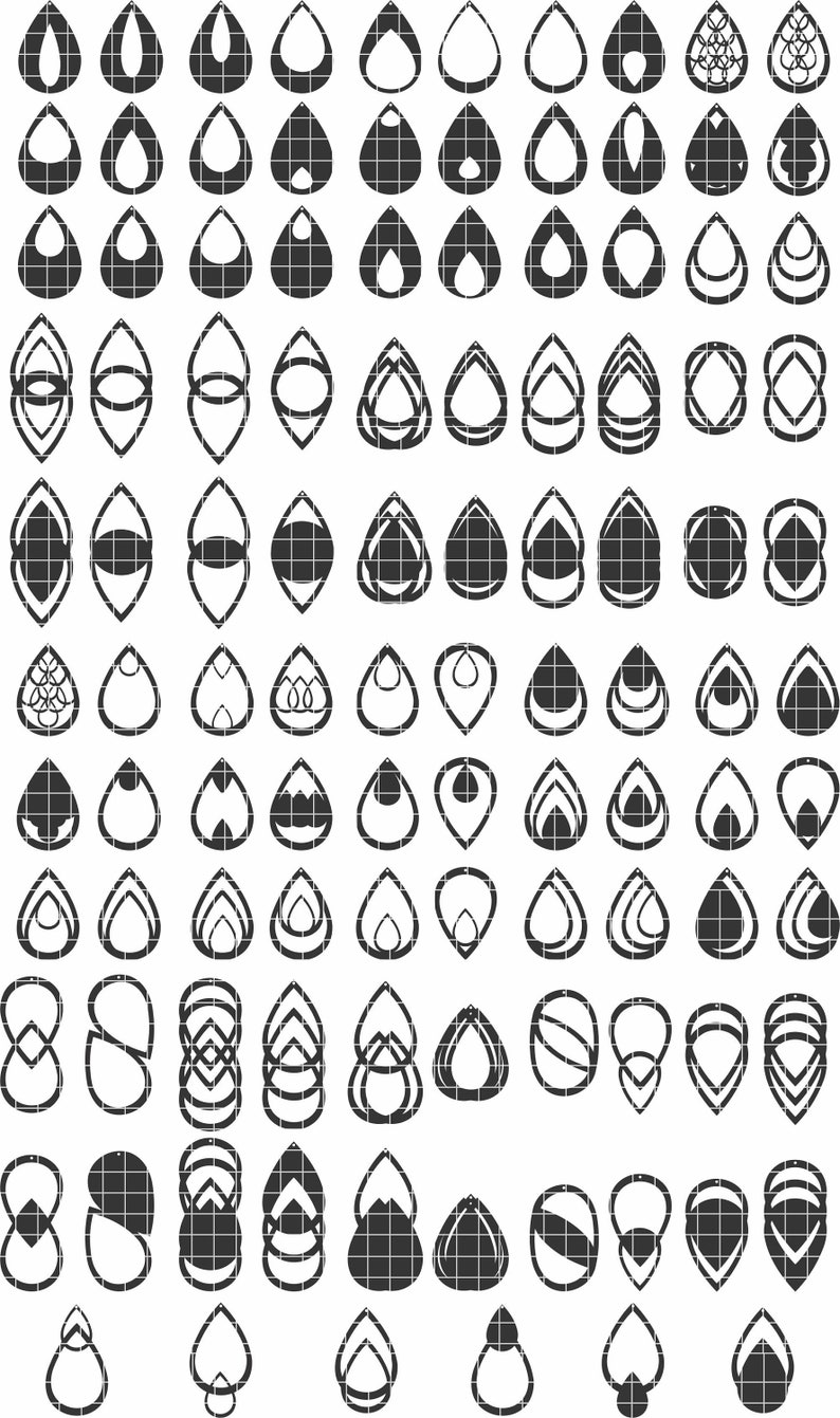 Bundle 106 Earrings SVG Tear Drop Geometric Cut Files Gifts - Etsy