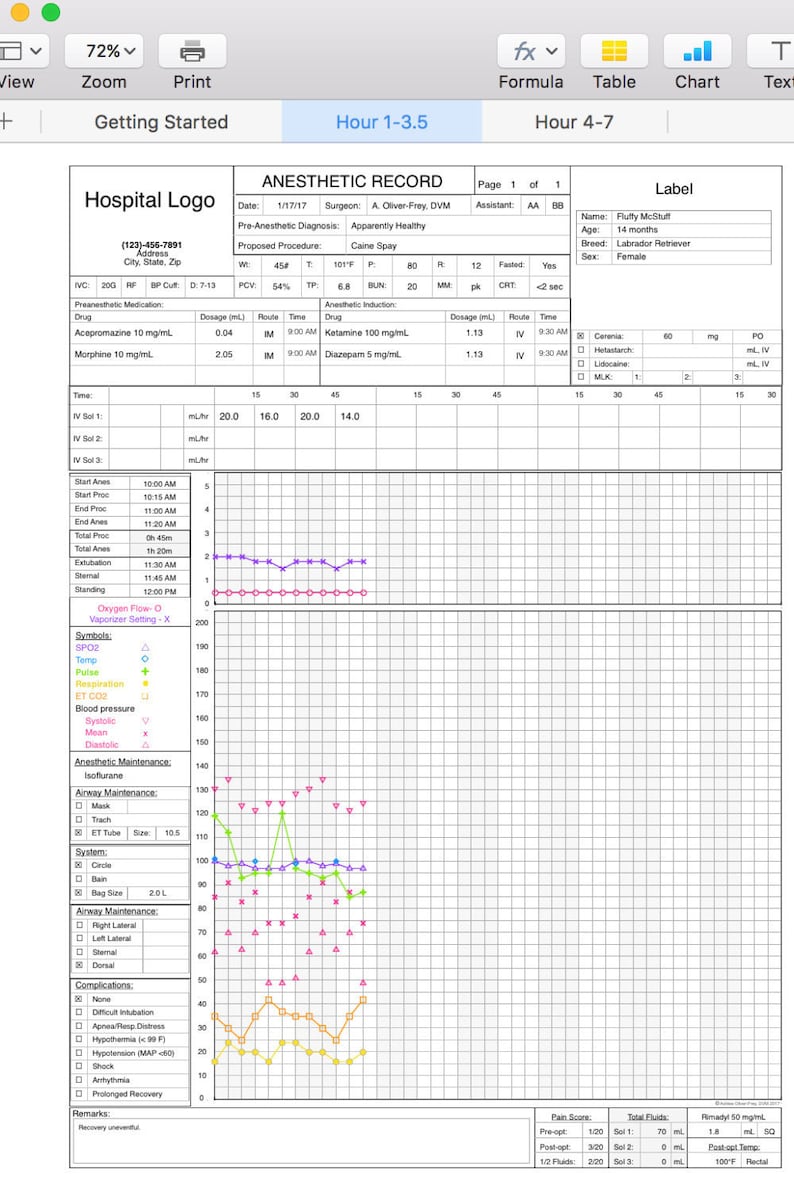 The Oliver-frey Anesthetic Record - Etsy
