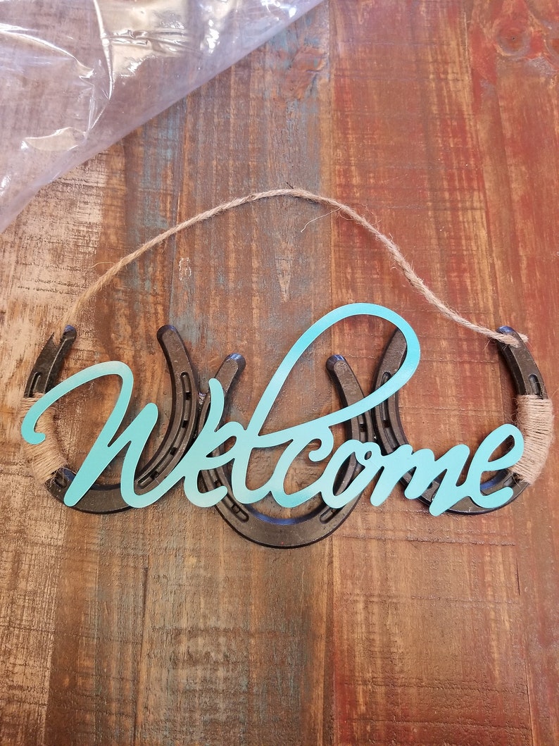 Horseshoe Welcome Sign | Etsy