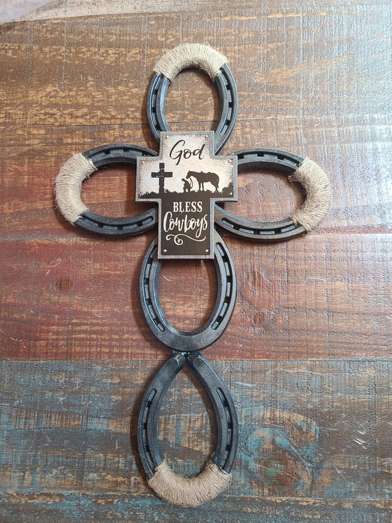 Horseshoe Cowboy Cross - Etsy
