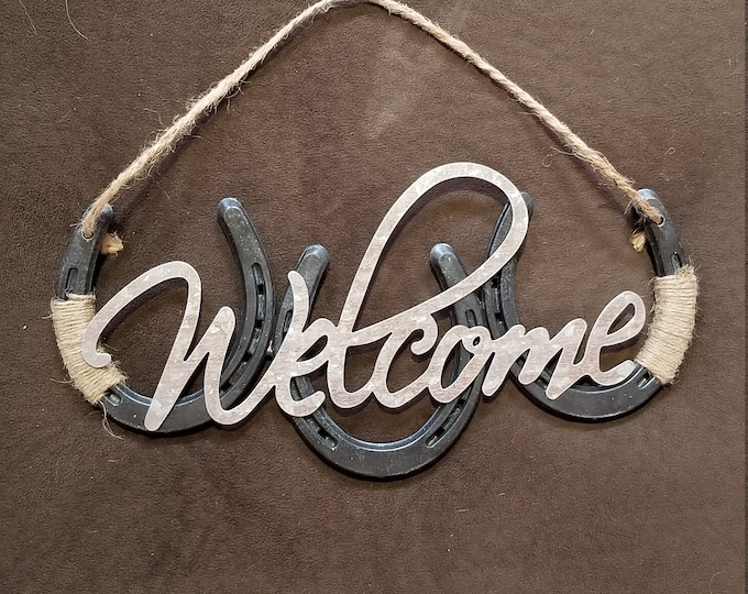 Horseshoe Welcome Sign | Etsy