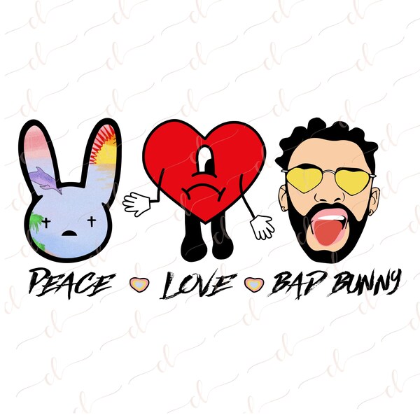 Peace Love Bunny Svg - Etsy