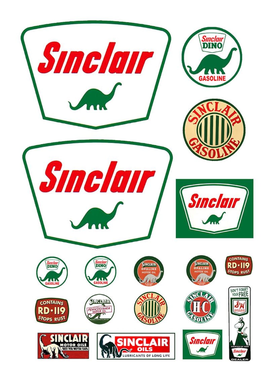 Miniature Scale Model Sinclair Oil Gasoline Station Gas Signs - Etsy
