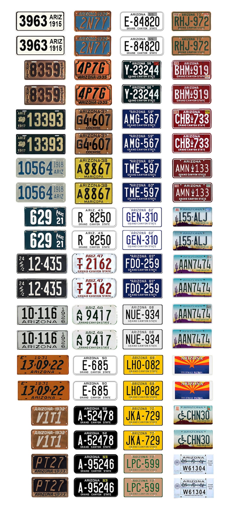 Scale Model Car Assorted USA License Plates Arizona State Tags - Etsy