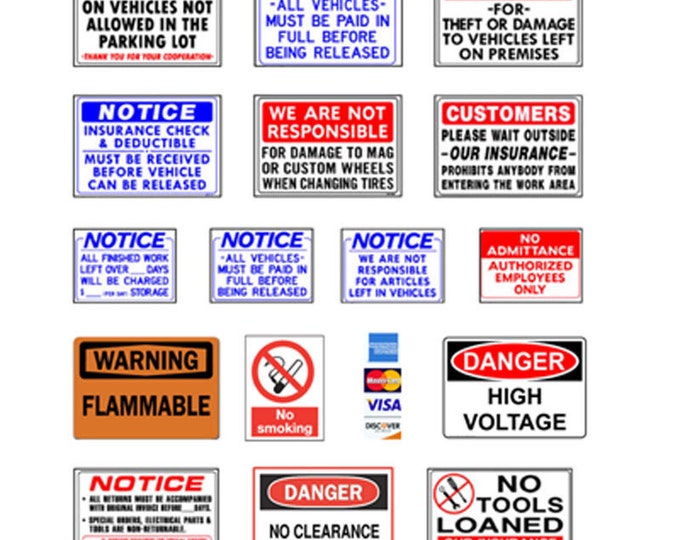 Miniature Scale Model Automobile Repair Car Service Auto Shop Signs - Etsy