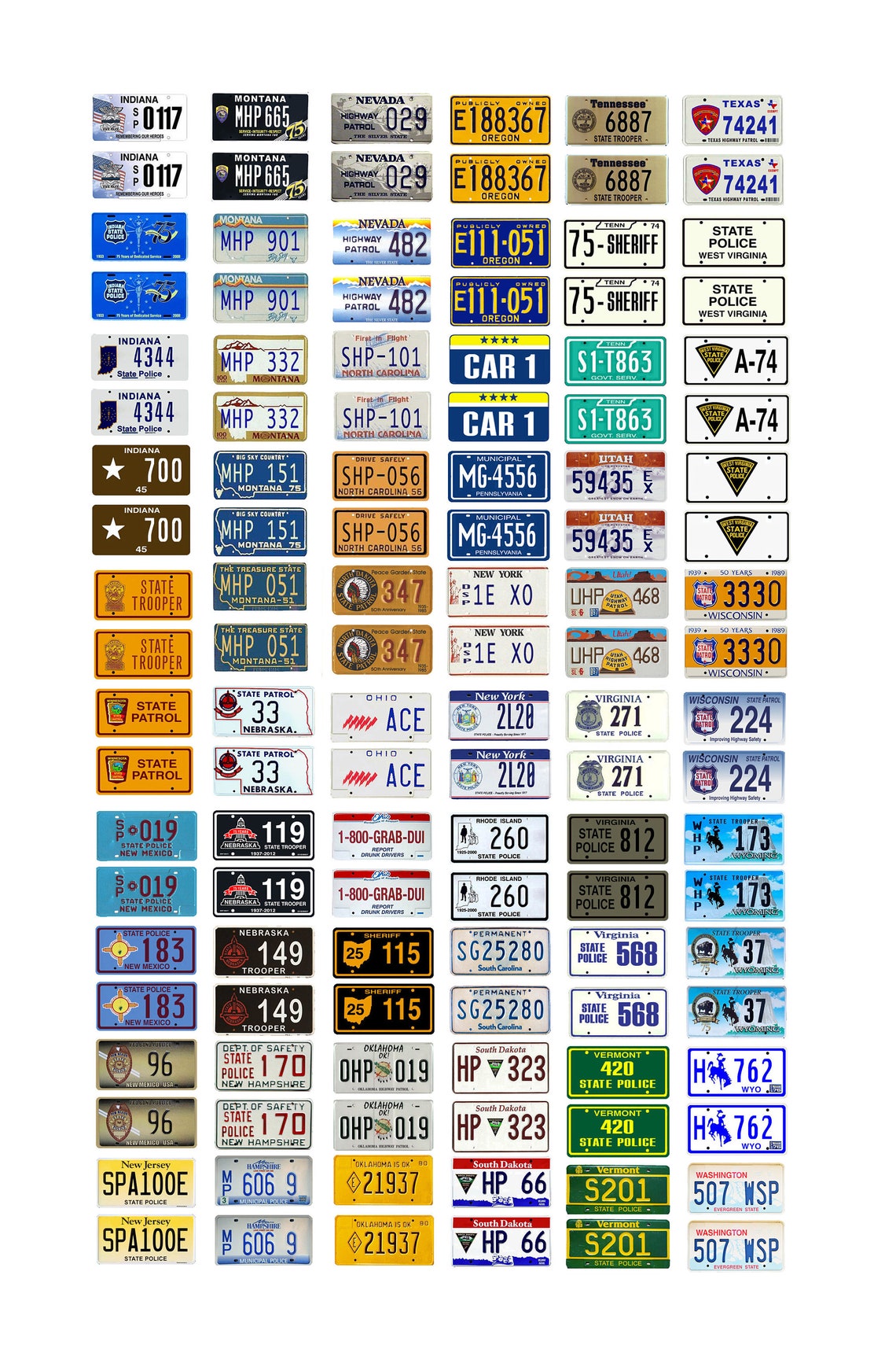 Scale Model State Police Car License Tag Plates Highway Patrol - Etsy