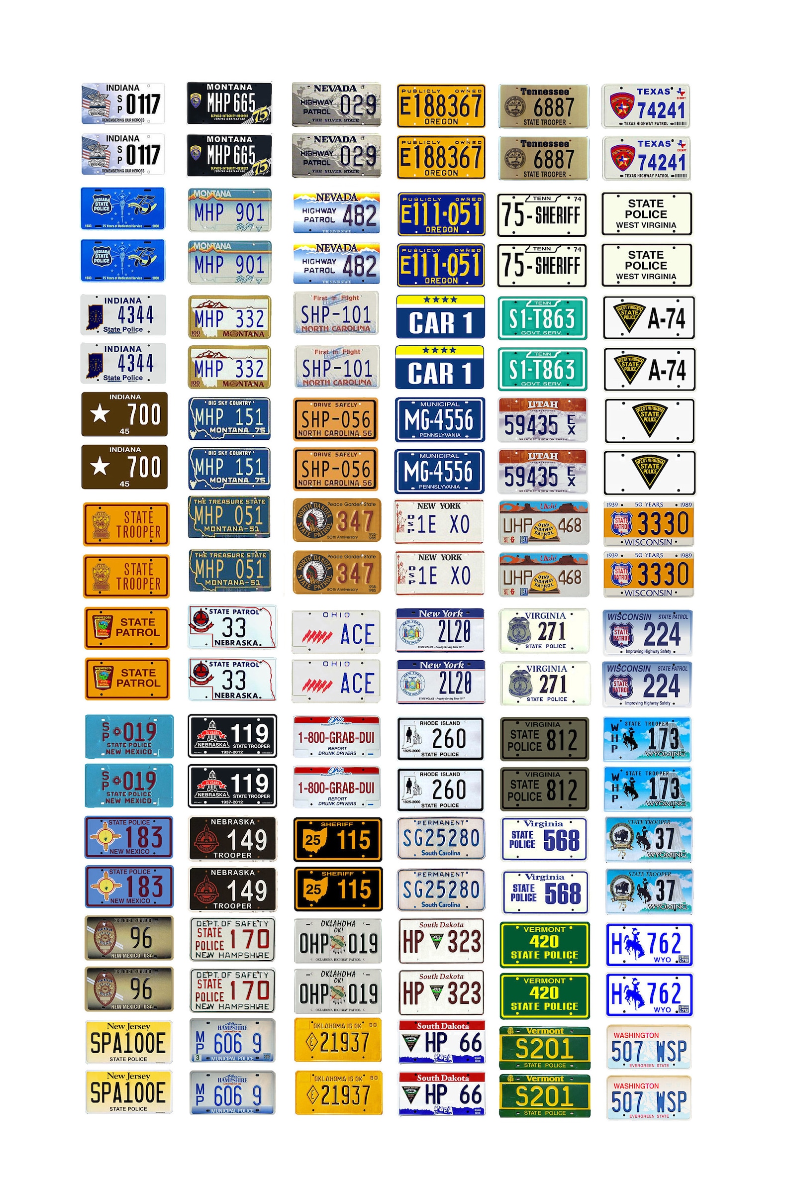 Scale Model State Police Car License Tag Plates Highway Patrol - Etsy