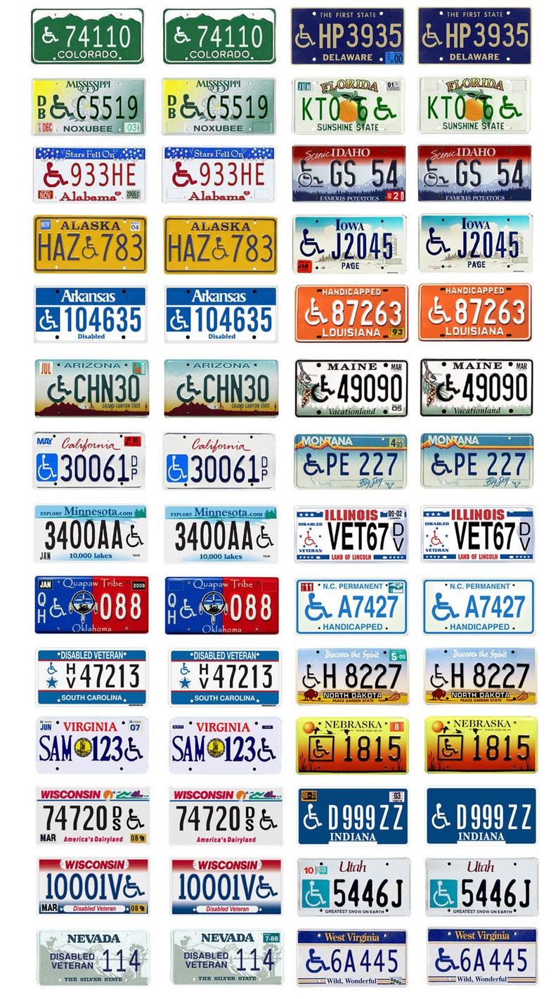 Scale Model Car USA Handicapped License Tag Disabled Plates - Etsy