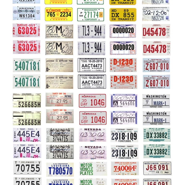 Temporary Car License Plates - Etsy