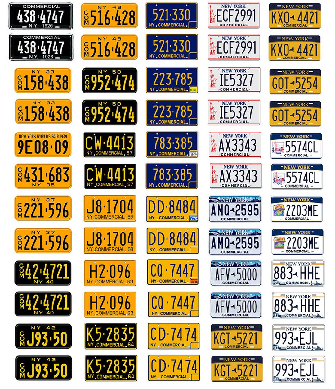 Scale Model Car Assorted USA License Plates New York Commercial State ...