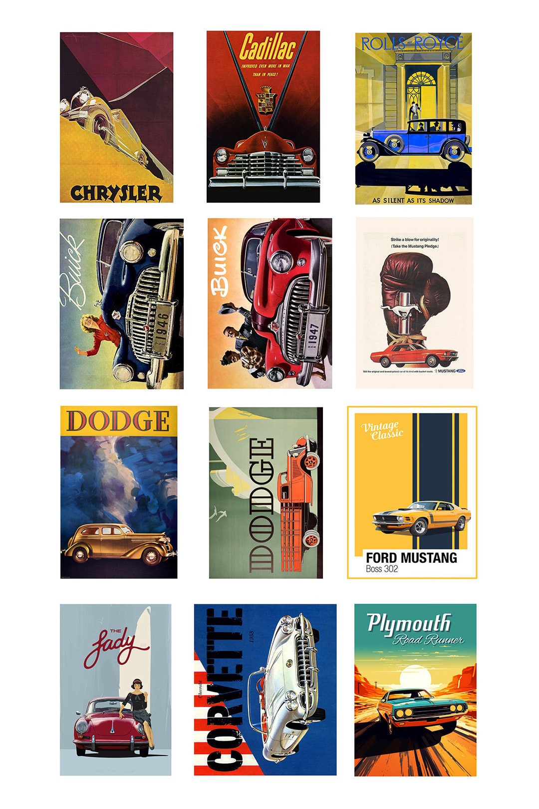 Miniature Scale Model Vintage Car Automobile Posters - Etsy