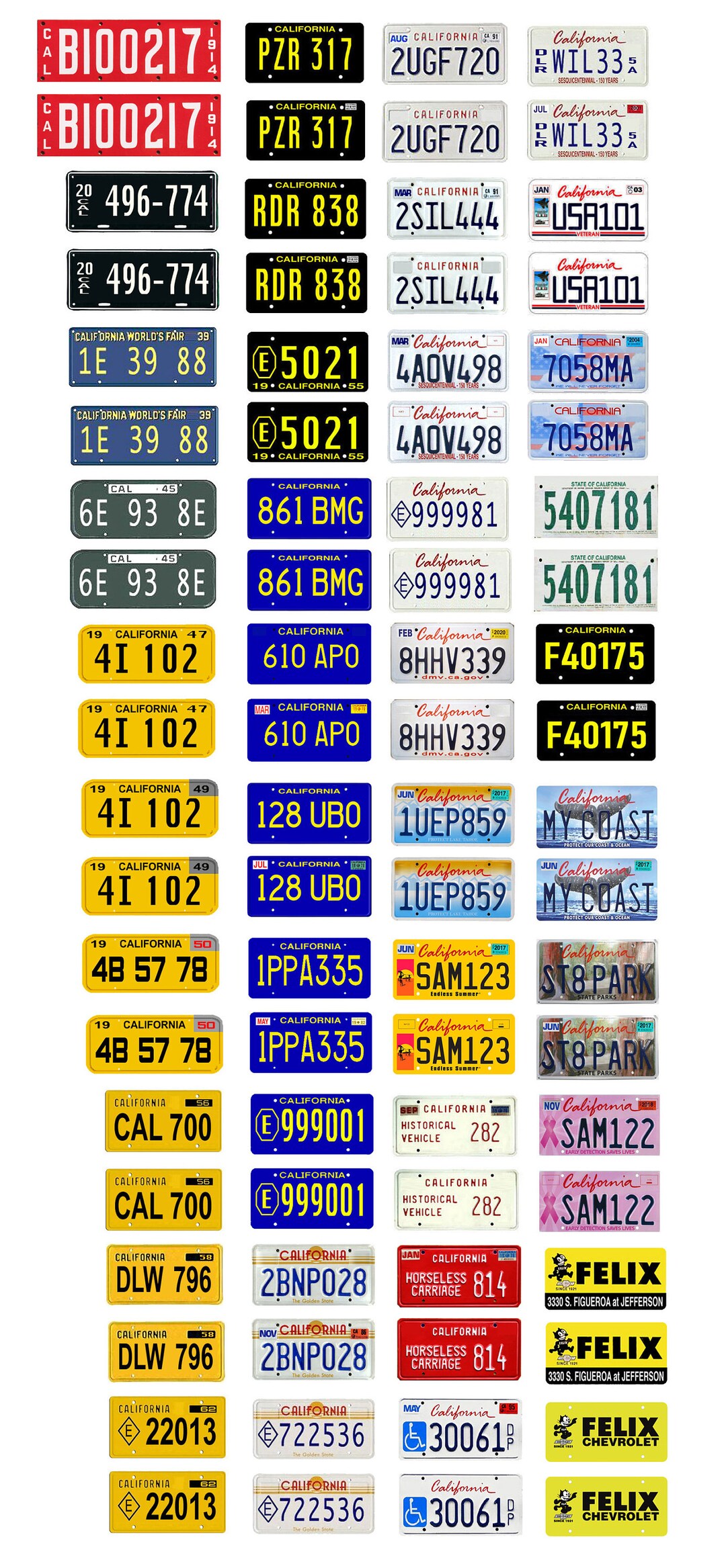Scale Model Car Assorted USA License Plates California State - Etsy