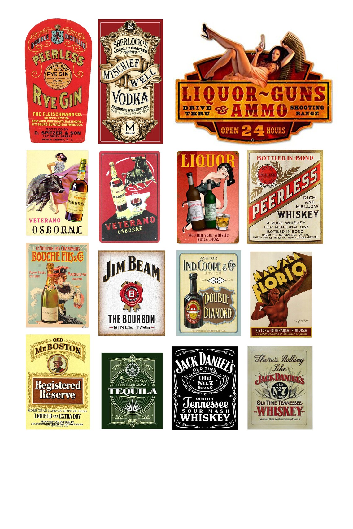 Miniature Scale Model Vintage Liquor Alcohol Bar Signs Posters - Etsy