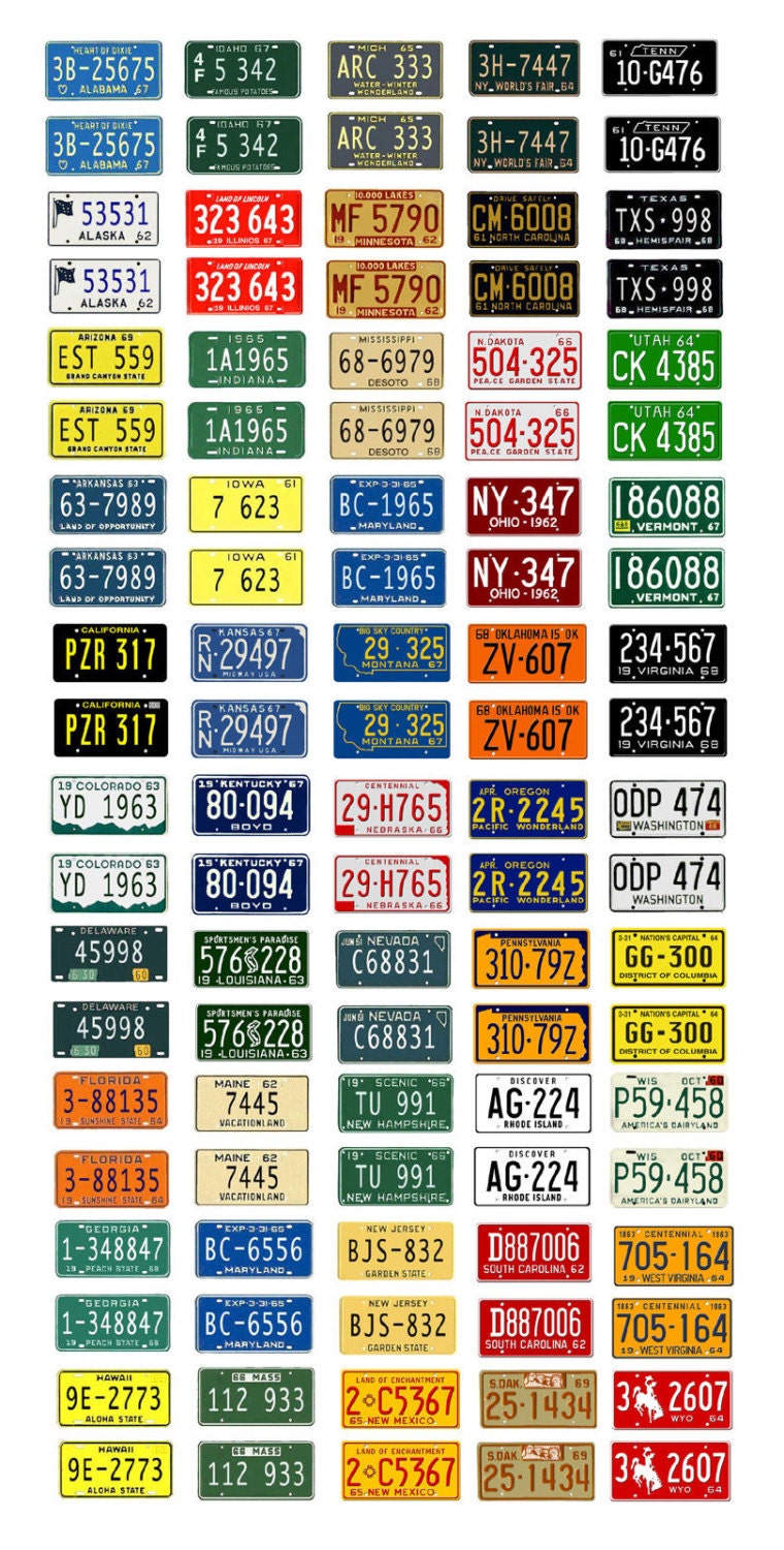 scale model car assorted USA license plates state tags 1930s 1940s ...