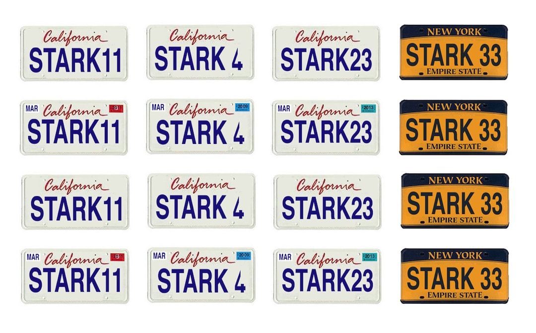 Scale Model Car Ironman Tony Stark License Tag Plates Set - Etsy