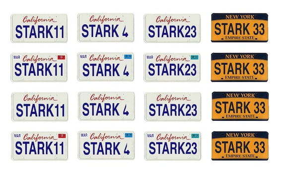 Scale Model Car Ironman Tony Stark License Tag Plates Set | Etsy