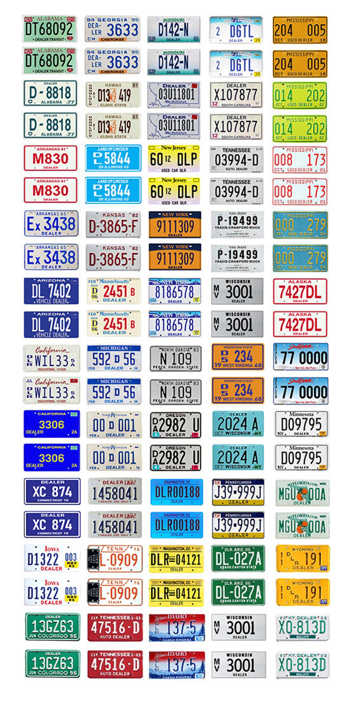 Scale Model Car Dealer License Tag Dealership Plates - Etsy