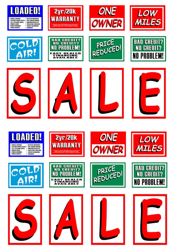 Miniature Scale Model Used Car Lot Sale Signs | Etsy
