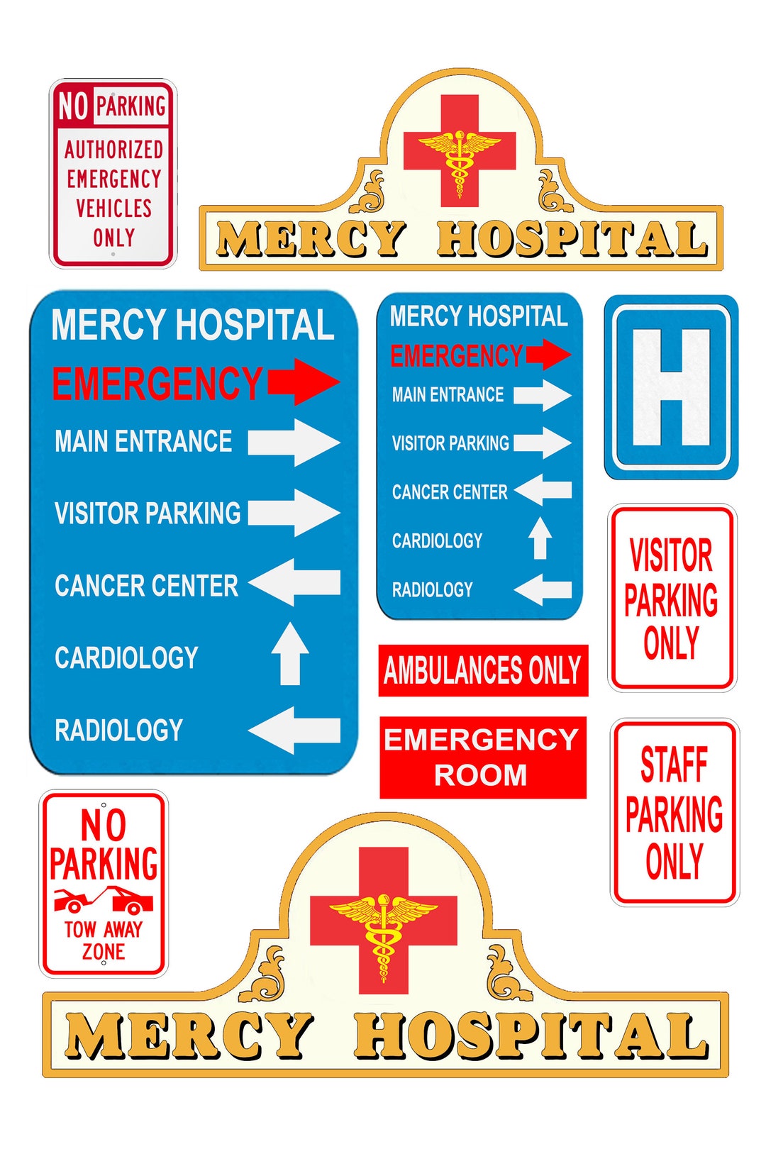 Miniature Scale Model Diorama Hospital Signs - Etsy