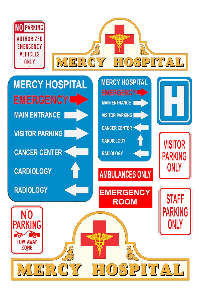 Miniature Scale Model Diorama Hospital Signs - Etsy