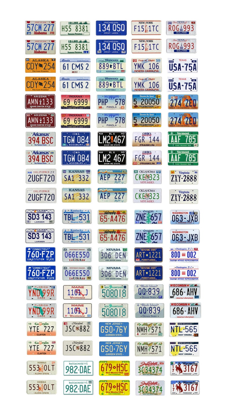 Scale Model Car Assorted USA License Plates State Tags 1980s - Etsy