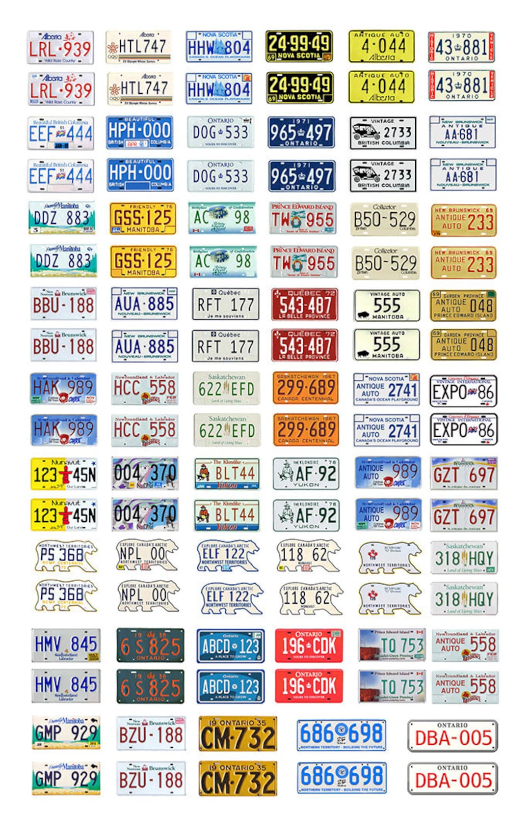 Scale Model Car Canada License Tag Canadian Plates - Etsy