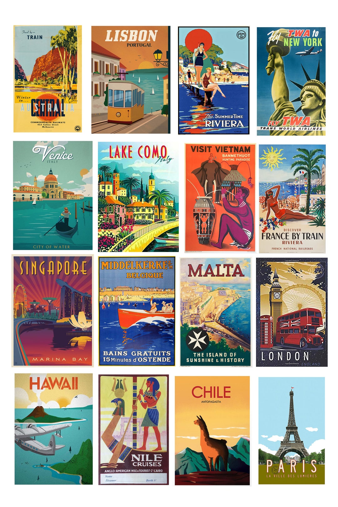 Miniature Scale Model Vintage Travel Posters - Etsy