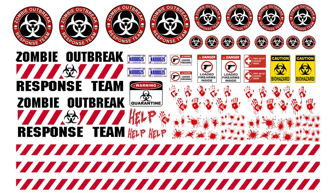 1/25 1/64 Scale Model Car Zombie Response Team Waterslide Decals - Etsy