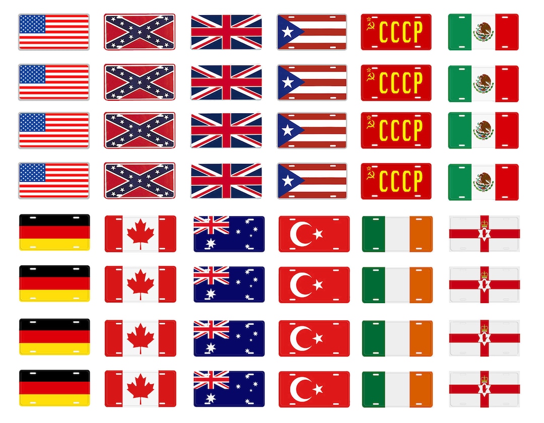 Scale Model Car Flag License Tag Plates USA Mexico CCCP Puerto Rico - Etsy