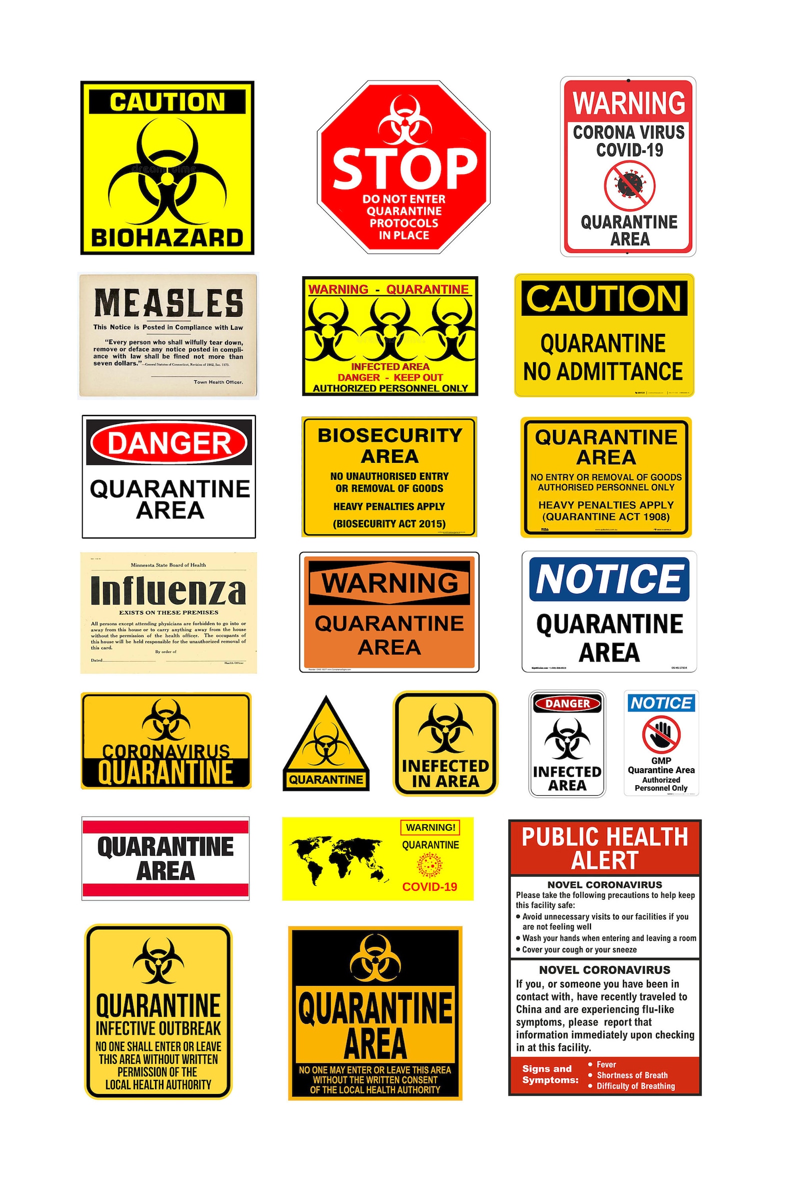 Miniature Scale Model Diorama Quarantine Signs - Etsy
