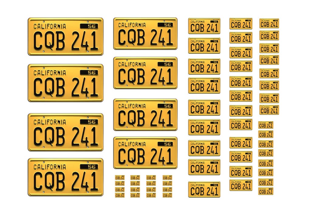 Assorted Scale Model Car Christine License Plates California State Tags ...
