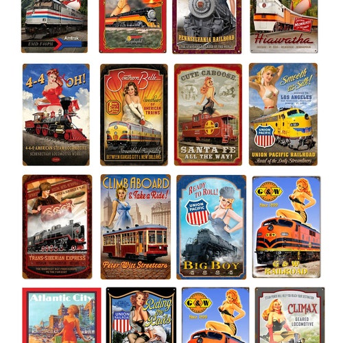 Miniature Scale Model Vintage Train Railroad Signs Signs Set 2 - Etsy ...