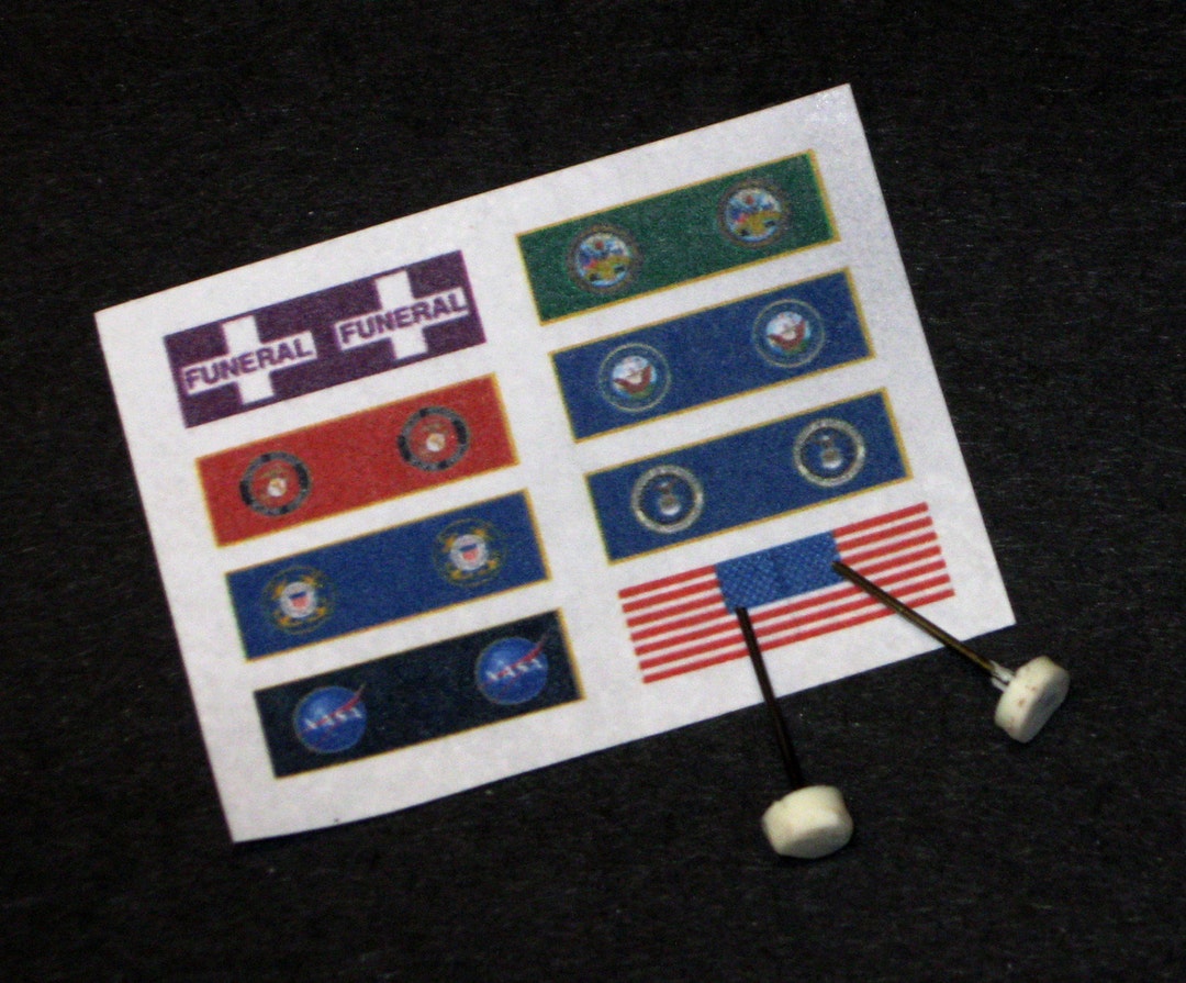 Scale Model Hearse Veteran Funeral Procession Flags - Etsy
