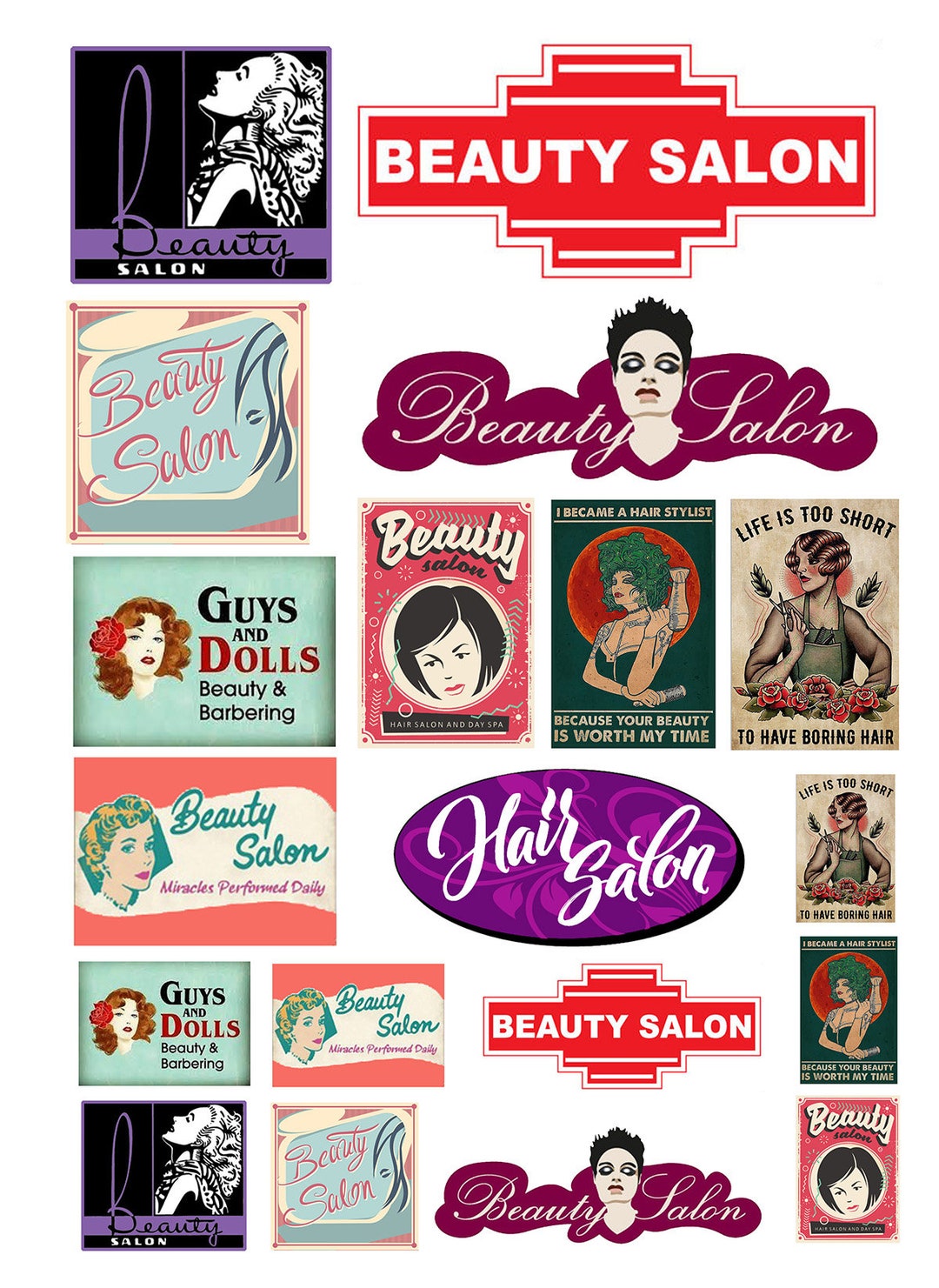 Miniature Scale Model Beauty Salon Hairdresser Stylist Signs - Etsy