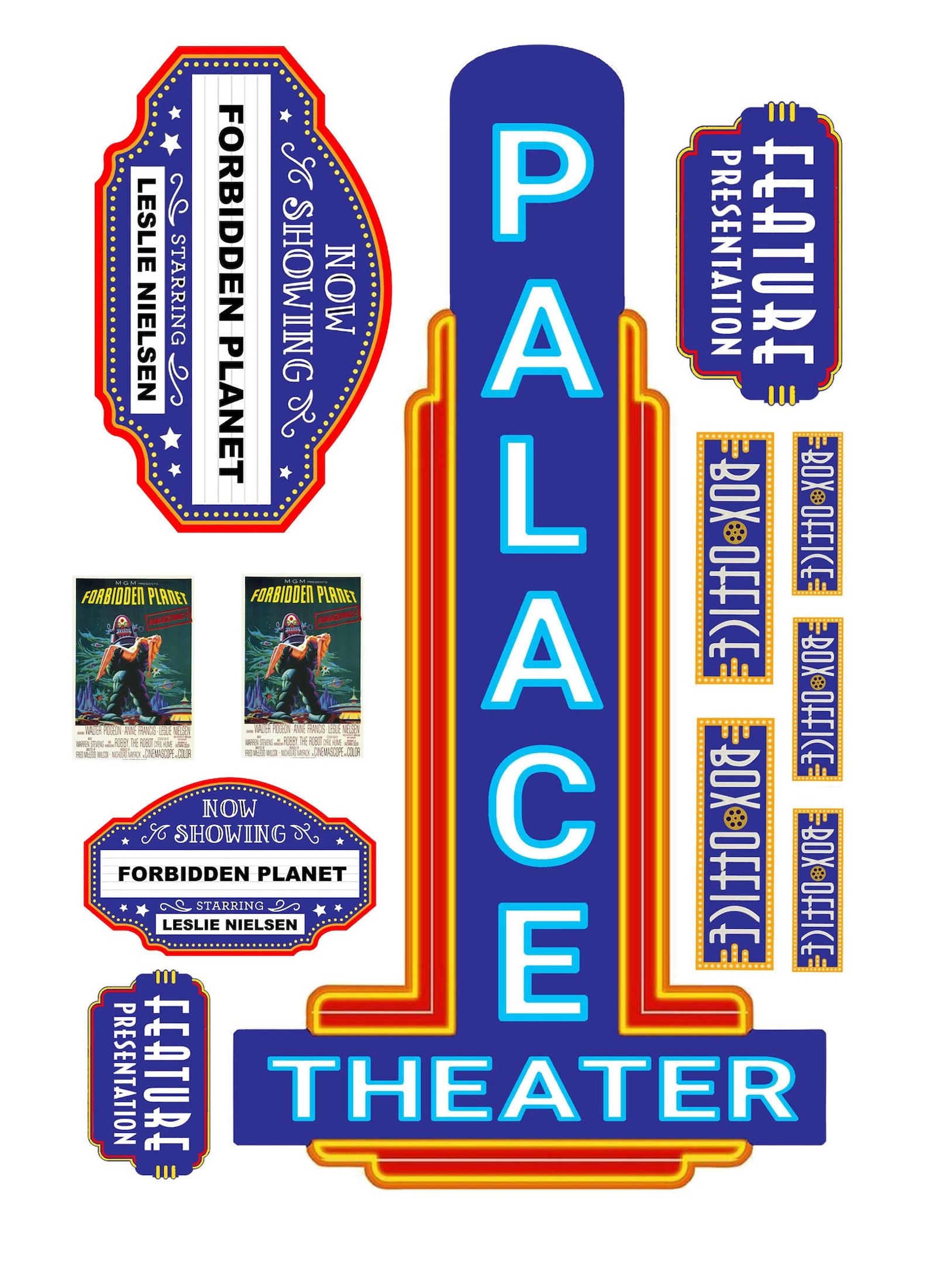 Miniature Scale Model Movie Theater Signs - Etsy