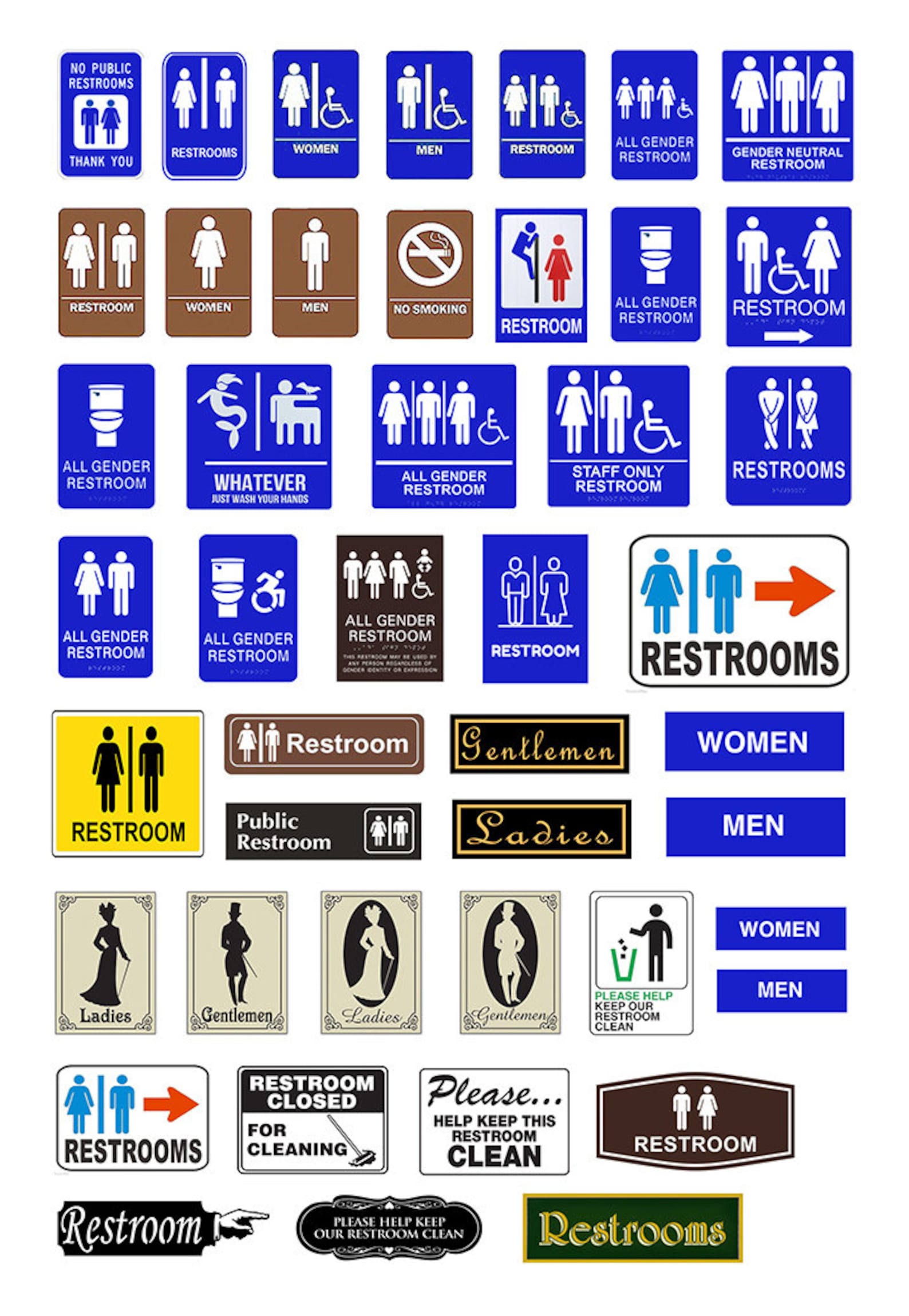 Miniature 1:25 G Scale Model Restroom Signs - Etsy