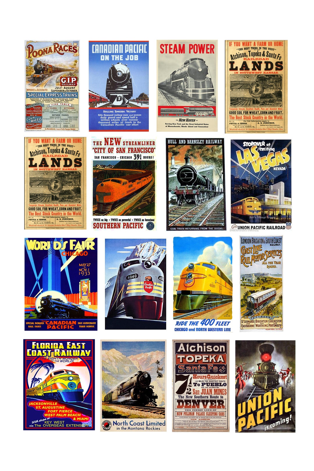 Miniature Scale Model Vintage Train Railroad Signs Posters - Etsy