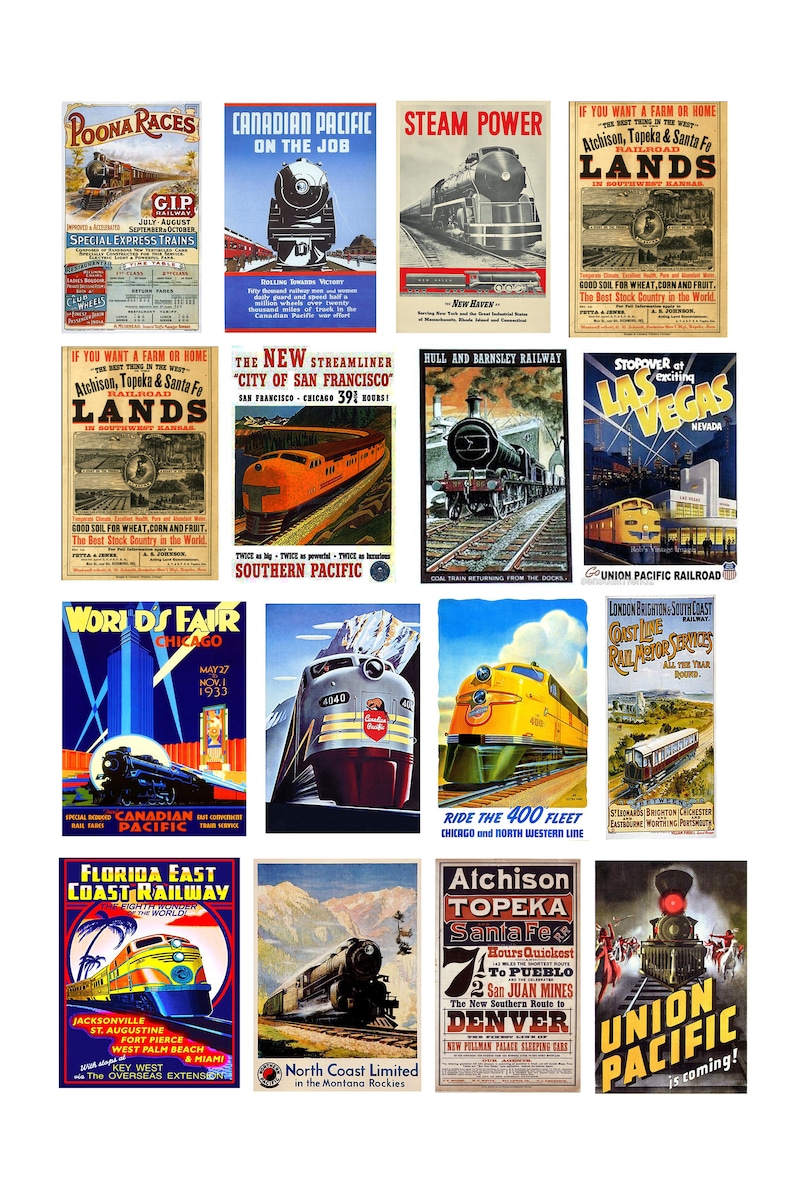 Miniature Scale Model Vintage Train Railroad Signs Posters | Etsy