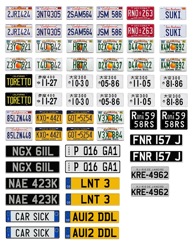 Scale Model Car Movie Fast and Furious License Tag Plates - Etsy