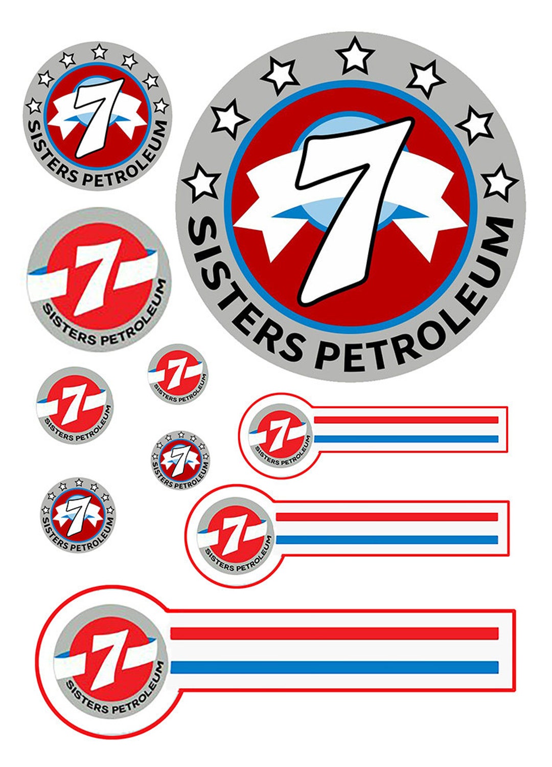 Miniature Scale Model 7 Sisters Petroleum Gasoline Station Gas Signs ...