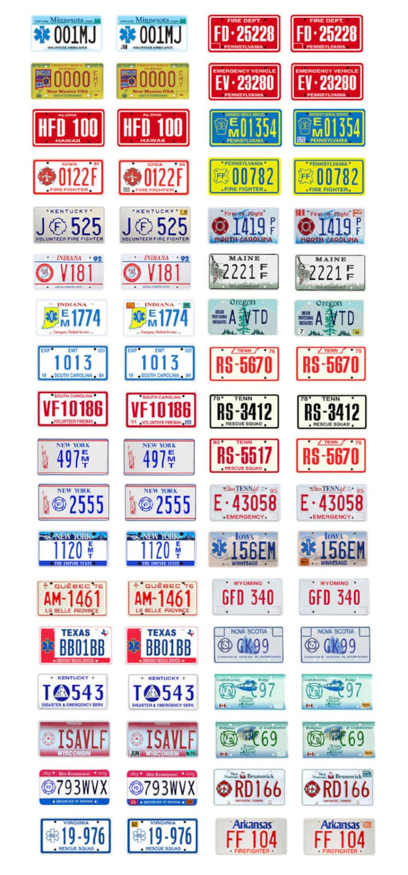 Scale model assorted toy fire truck department plates | Etsy