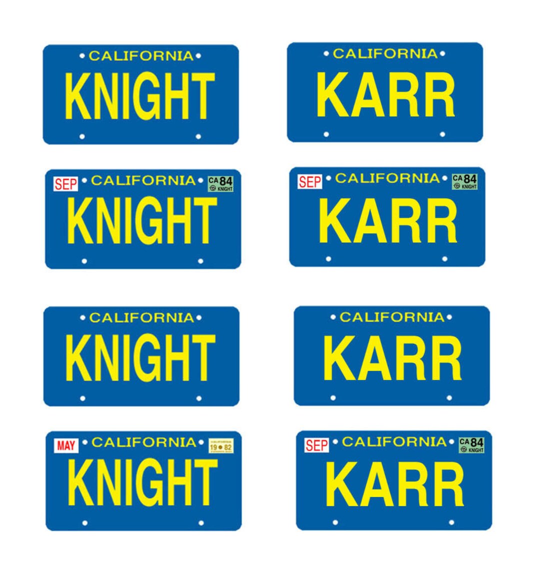 Scale Model Knight Rider KITT Car License Tag Plates - Etsy Canada