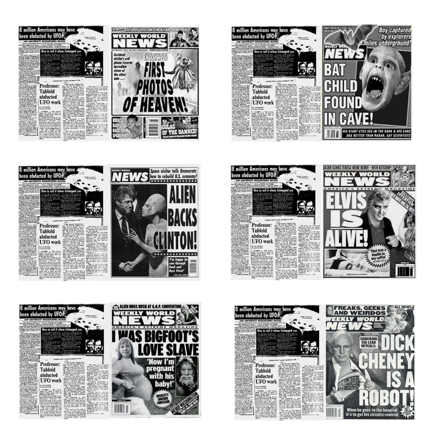 1:25 G scale model Weekly World News tabloid newspapers