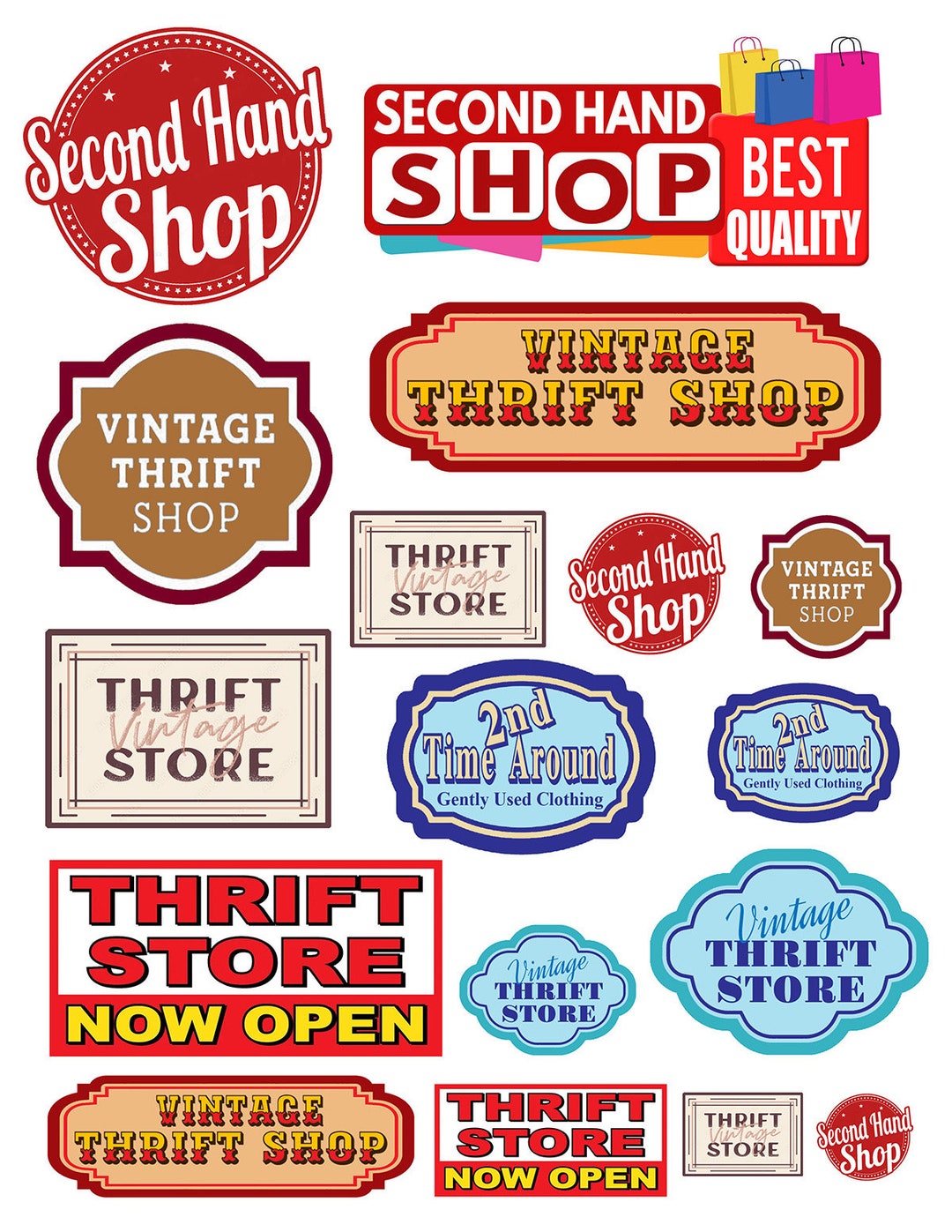 Miniature Scale Model Thrift Second Hand Store Signs - Etsy