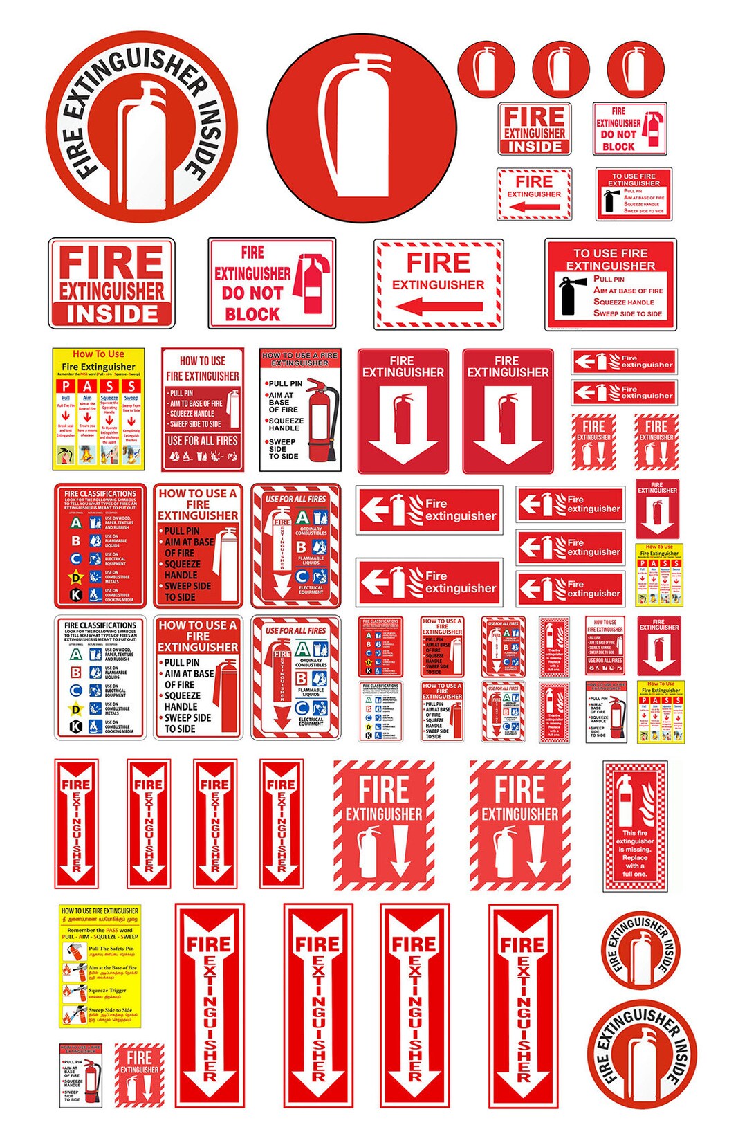 Miniature Scale Model Fire Extinguisher Safety Signs - Etsy