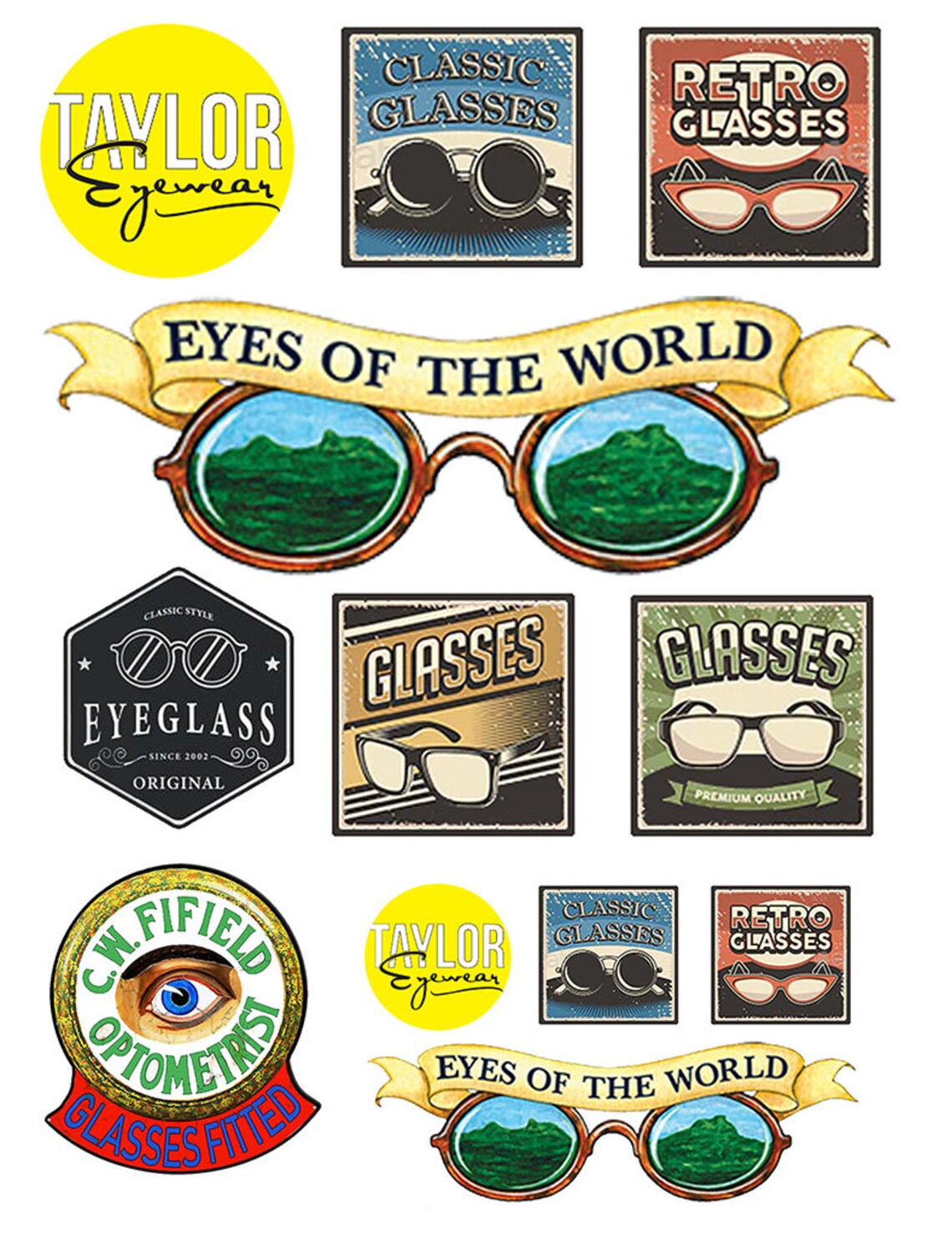 Miniature Scale Model Assorted Optometry Optometrist Eyeglass Signs - Etsy