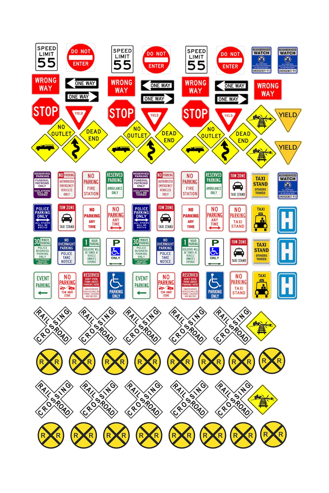 Miniature 1:87 HO Scale Model Street Railroad Crossing Signs - Etsy