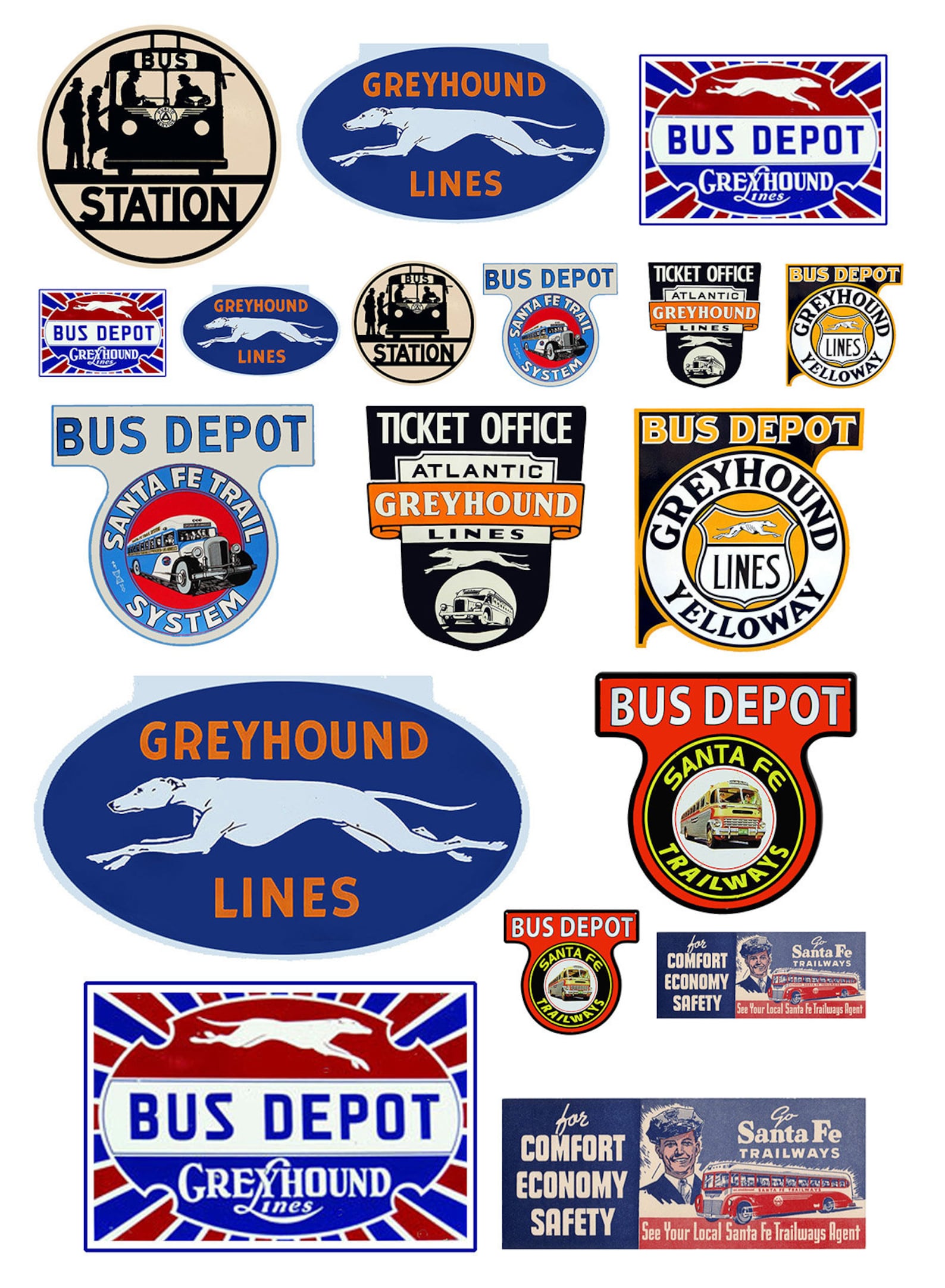 Miniature Scale Model Assorted Vintage Bus Station Signs - Etsy