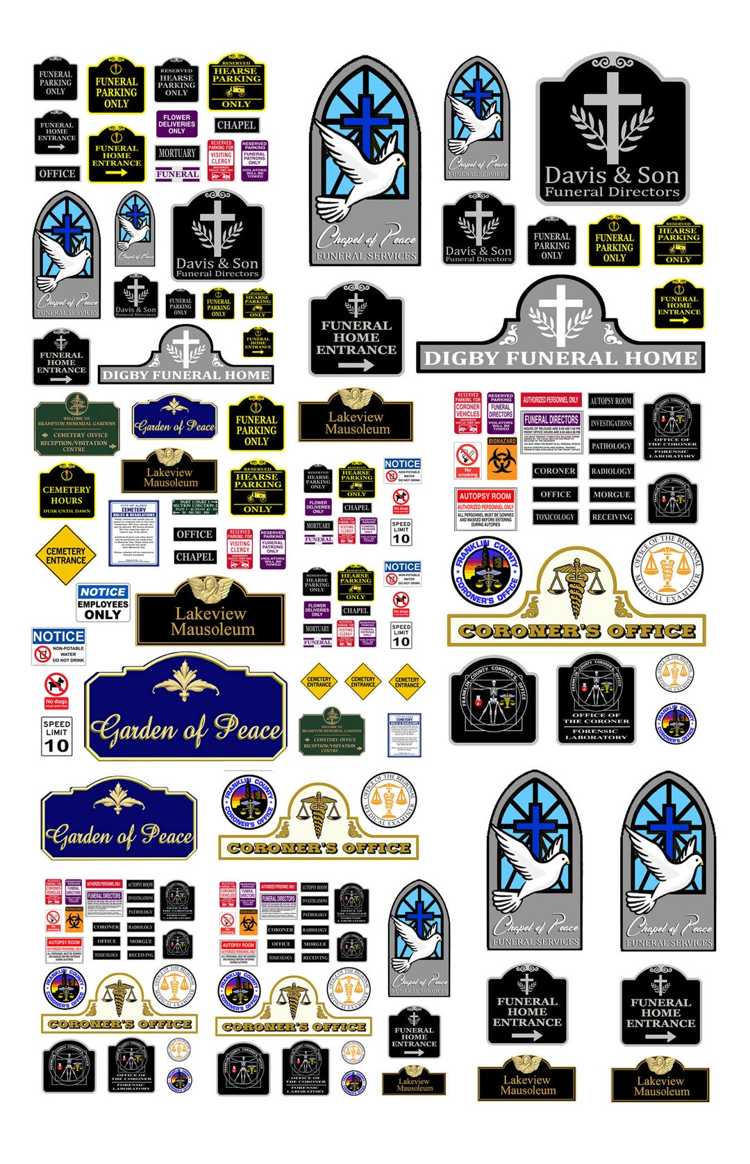 Miniature 1:148 N Scale Model Funeral Home Cemetery Morgue Coroner ...